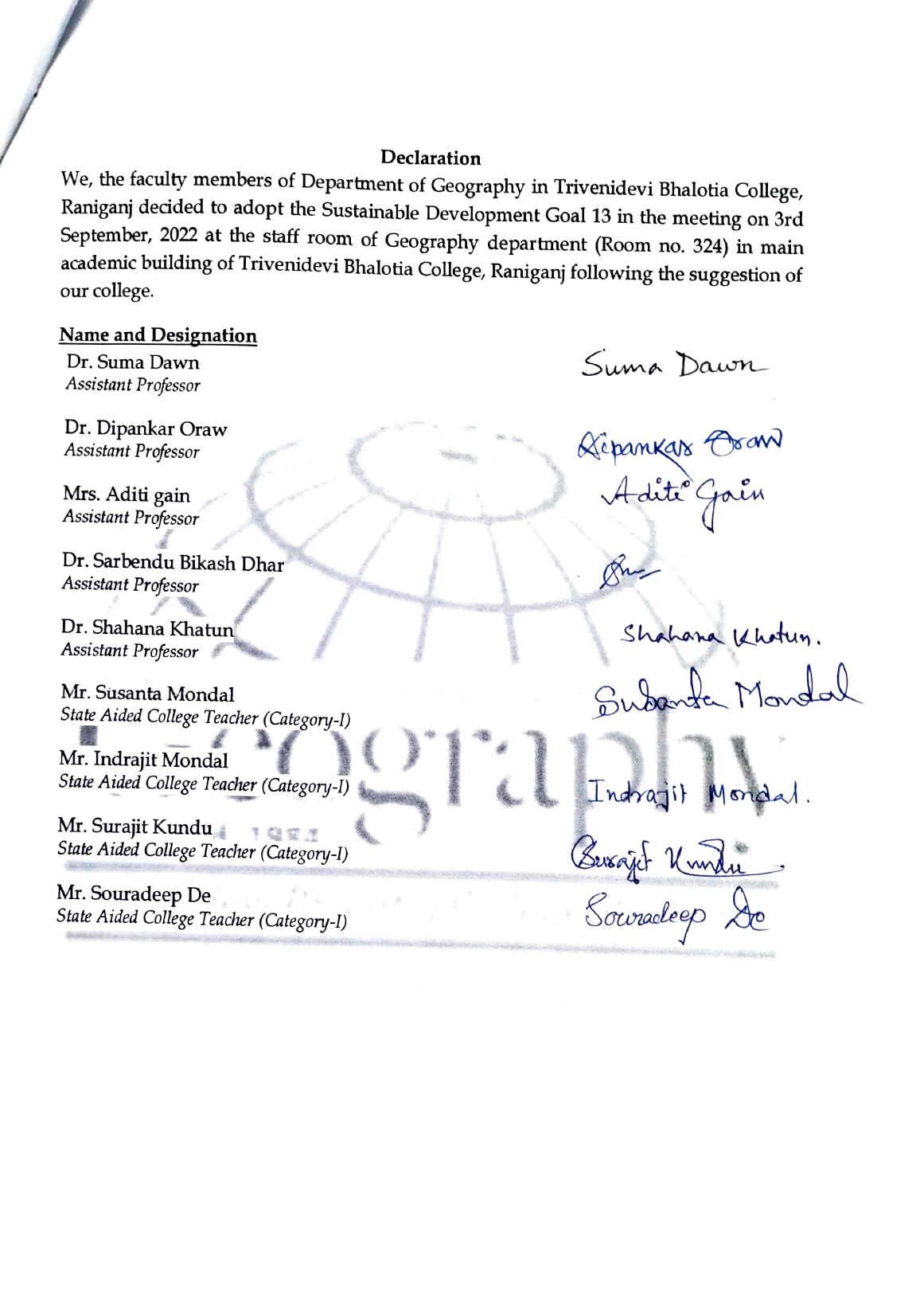 Dept Details : Triveni Devi Bhalotia College